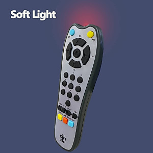 Kids Musical TV Remote Control Toy with Soft Light and Sound, Adjustable Volume Early Education Learning Remote Toy with English,French,Spanish Gift Toy for 6 Months+ Toddlers Boys or Girls