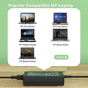 65W Laptop Charger for HP Pavilion x360 11 13 15, Envy x360 13 15 17, 15-f111dx 15-f211wm 15-f233wm 15-f278nr 15-r052nr 15-r132wm Power Cord 19.5V 3.33A Charging Cord