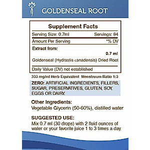 Secrets of the Tribe Goldenseal Root Tincture Alcohol-Free Extract, Goldenseal (Hydrastis Canadensis) Dried Root 2 oz
