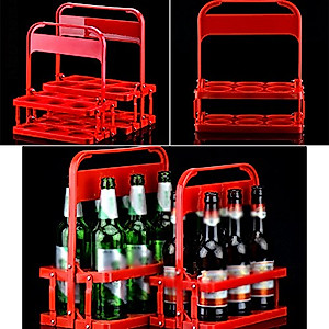 TINTON LIFE Creative Plastic Beer Portable Folding Basket Basket Foldable 6-Pack Beer Bottle Caddy Bucket Holder for Daily Use KTV and Party Foldable Wine Rack Cup Holder (10.87" x 6.97" x 12.99")