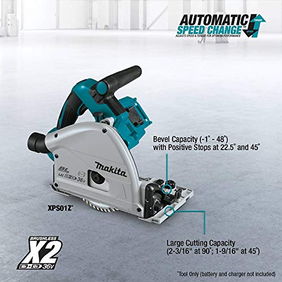 Makita XPS01Z 36V (18V X2) LXT Brushless 6-1/2" Plunge Circular Saw, Tool Only