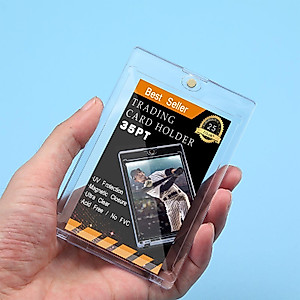 15 Pieces Magnetic Card Holder Cases Acrylic Card Holder 35 PT Clear Trading Cards Protectors for Sports Cards Baseball Football Hockey Cards Game Card Storage and Display