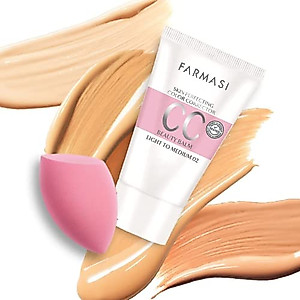 FARMASi CC Color Control Cream, Natural and Flawless Finish, Enriched Formula with Multimineral & Spf 25+, All-Day Hold, All Skin Types, 1.7 fl. oz, Light to Mediuum