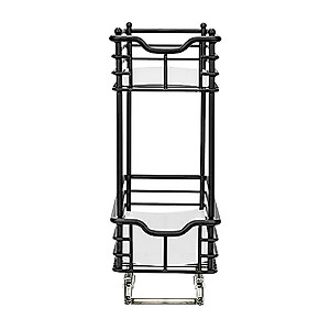 Household Essentials Glidez Multipurpose Steel Pull-Out/Slide-Out Storage Organizer with Plastic Liners for Under Cabinet Use - 2-Tier Design - Fits Standard Size Cabinet or Shelf, Black