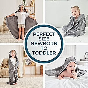 Munich Blue Baby Towel for Boys and Girls - Cozy Baby Bath Towel for Newborn, Infant and Toddler - 600GSM Premium Super Soft Hooded Baby Towel with Cute Bear Ears (Cloudy Color, 35 x 35 inch)