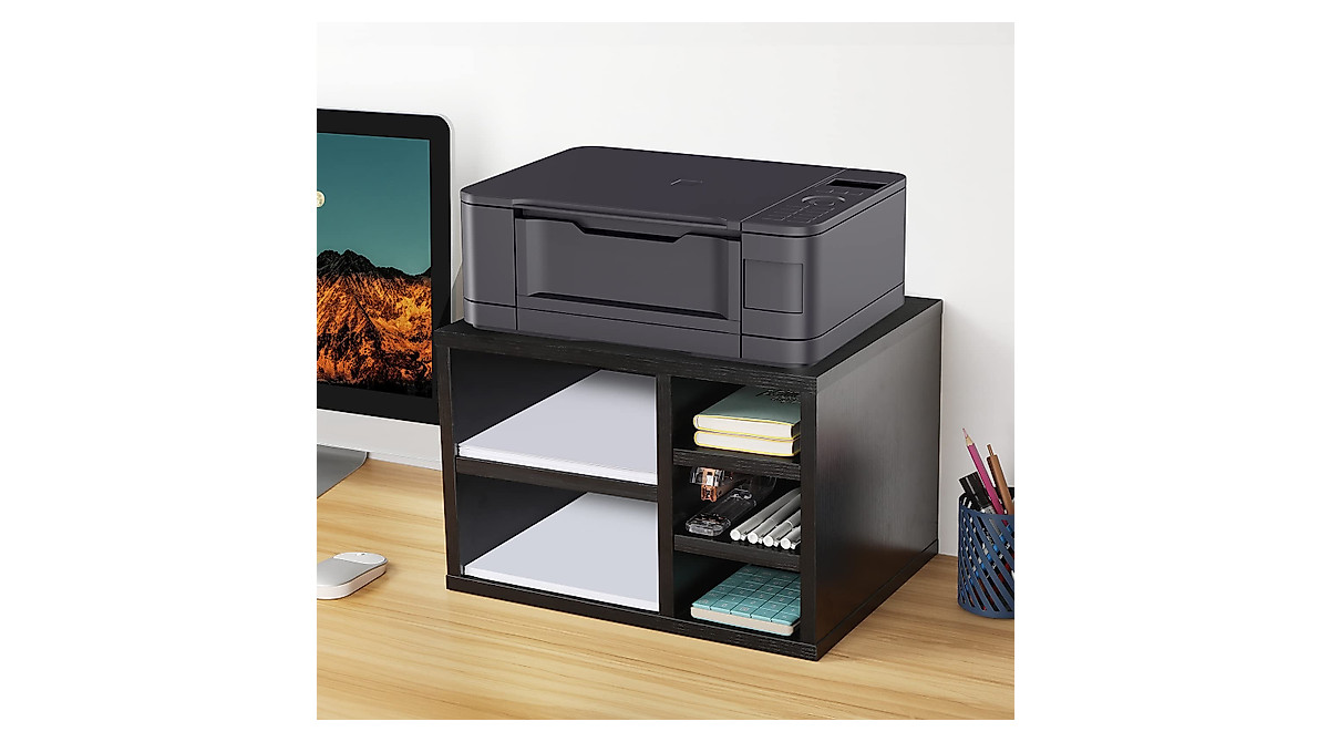 MaxGear 2-Tier Printer Stand with Storage | Home Office Organizer