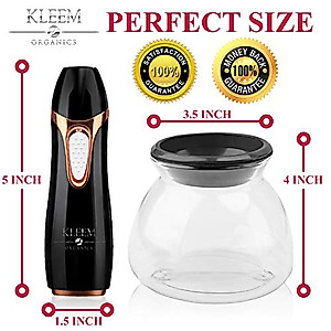 Electric Makeup Brush Cleaner Machine with FREE Makeup Cleaner Shampoo - Automatic Makeup Brush Washing Machine and Spinning Dryer with Rubber Collars - Clean, Rinse and Dry in Seconds