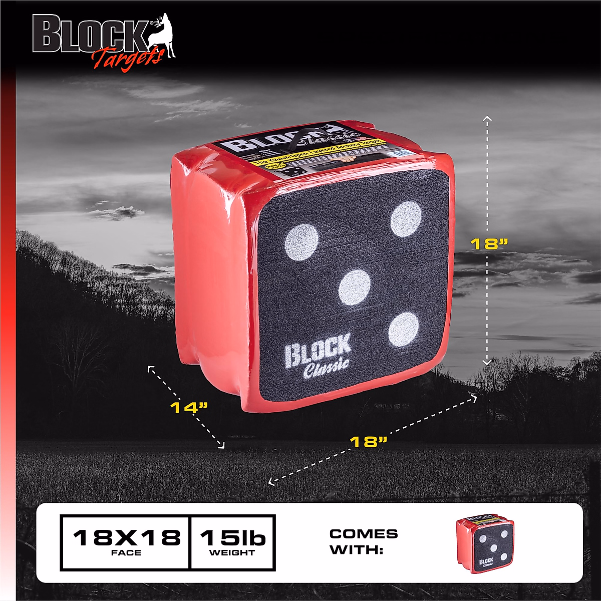 Field Logic Block Classic 18 Archery Target, Black