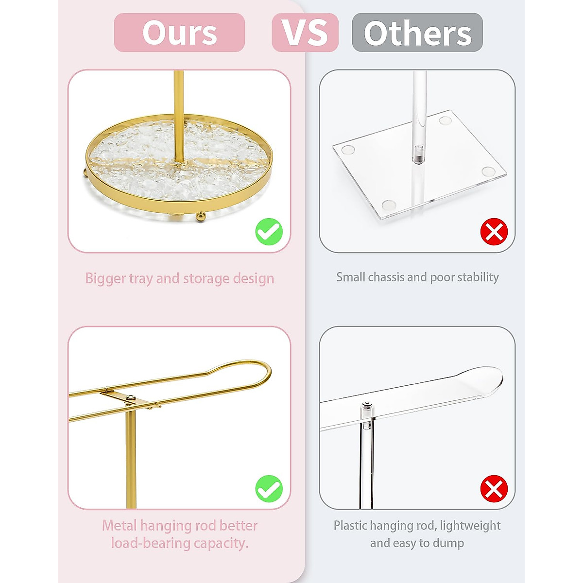 Headband Holder Organizer, Water Ripple Acrylic Headband Storage Display for Women Girl, Hair Bow Organizer Holder for Hair Accessories, Prefect for Disney Mickey Ear Bracelet Hair Clip Jewelry