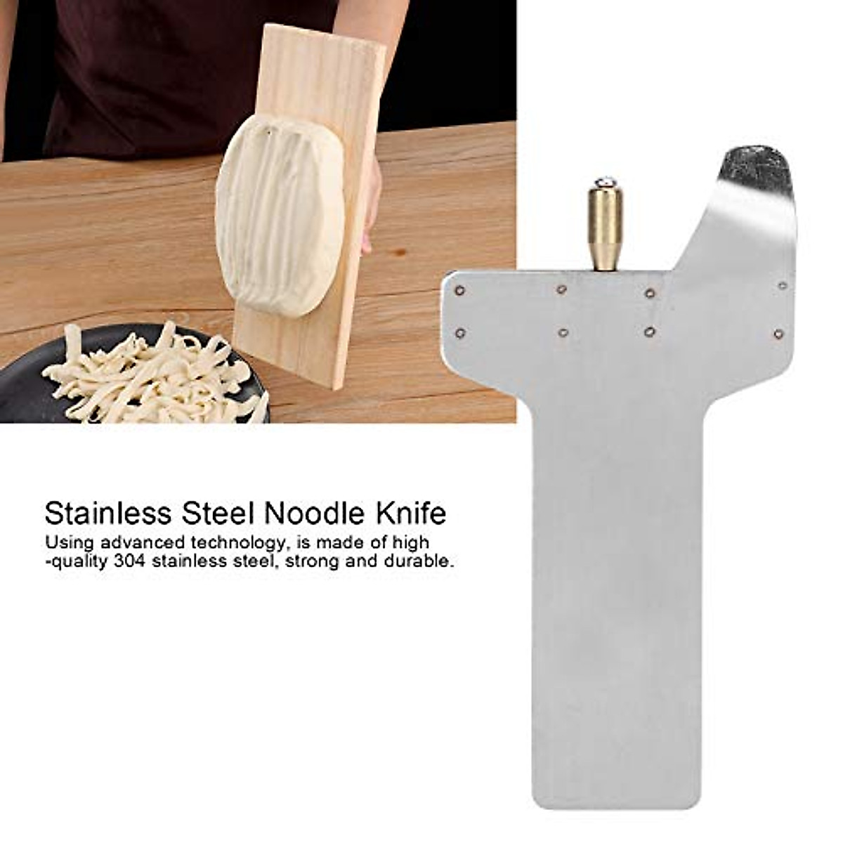 304 Stainless Steel Noodle Knife Cut Dough Shaving Cutter Kitchen Noodle Restaurants Cutting Accessories(Copper wheel)
