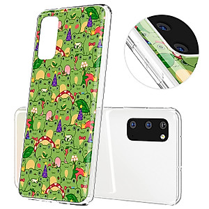 Cavka Phone Case Compatible with Samsung Galaxy A73 A72 5G A71 A54 A52 A42 A34 A32 A14 A11 TPU Bumper Froggies Adorable Shockproof Silicone Clear Durable Froggy Transparent Green Cute Kawaii Frogs