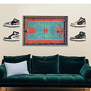 CM-KAQOX Shoe Floating Display Shelf - Metal Shoe Rack (6 PCS) for Shoe Wall Display and Organize (Size 6-18) Shoe Display Stand for Sneaker - Sneaker Shelves Wall Mounted Floating Shoe Display