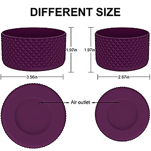 Affute Diamond Silicone Boot for Hydroflask Water Bottle and Other Stainless Steel Bottles 12 18 21 22 24 32 40 oz, (Eggplant, 12-24oz)