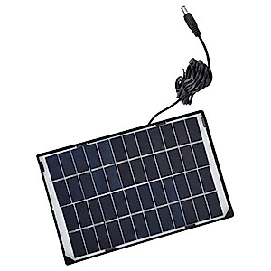 6W 12V Solar Panel Charger, 137x210mm/5.4x8.3in Polysilicon Tablet Generator DC5521 Output Lightweight Low Light Efficiency Convenient for Emergency Lights
