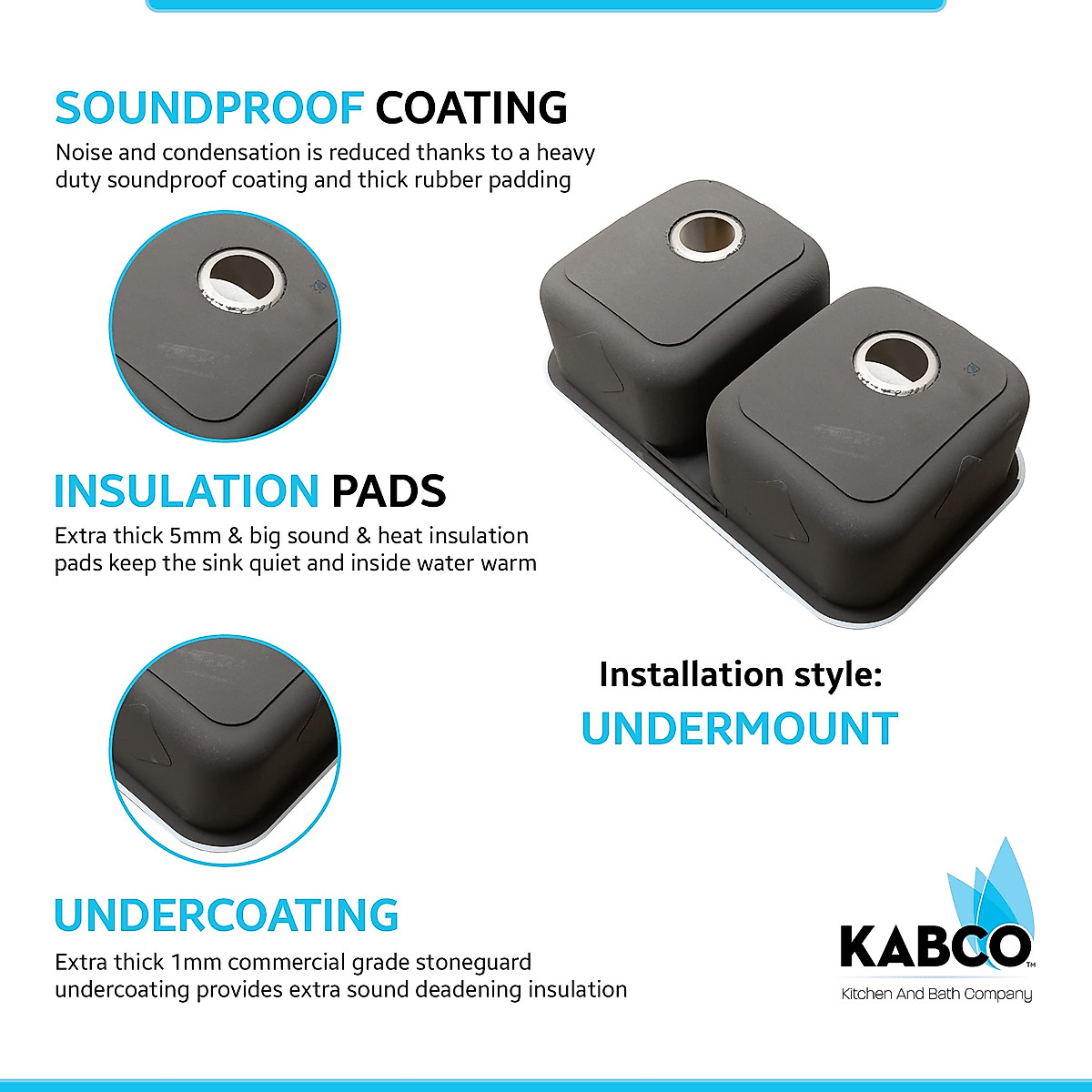 KABCO 32 Inch Swirl Finish Stainless Steel Classic Kitchen Sink, Sound and Heat Proof Double Equal Bowl Undermount Sink with Kitchen Sink Strainers, Removable Garbage Baskets and Sink Grids