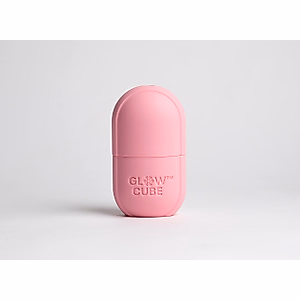 Glow Cube Ice Roller For Face Eyes and Neck To Brighten Skin & Enhance Your Natural Glow/Reusable Facial Tool to Tighten & Tone Skin & De-Puff The Eye Area (Pastel Pink)