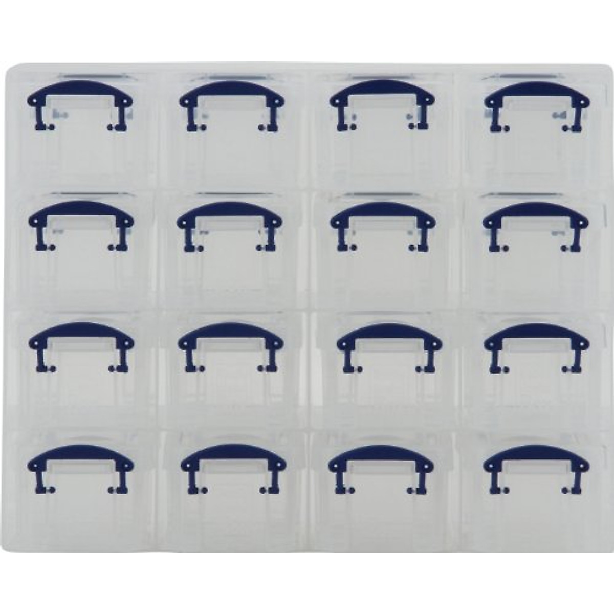 Really Useful Organiser, 16 x 0.14 Litre Storage Boxes in a Clear Plastic Organiser and Clear Boxes
