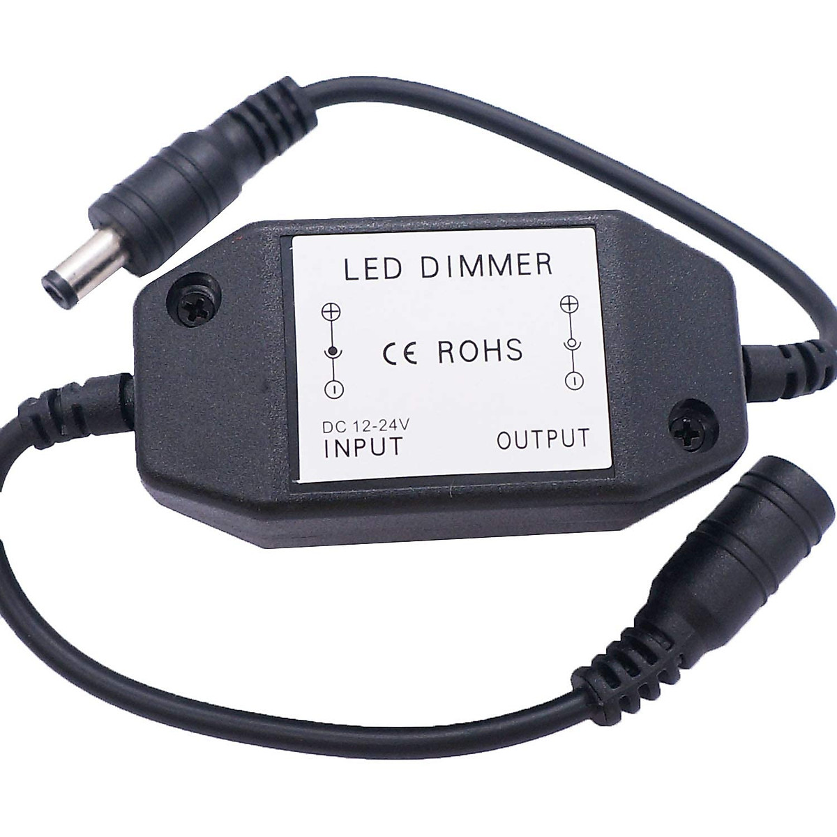 weideer 2Pcs DC12V-24V LED Strip Lights Dimmer Switch PWM Rotary Dimmer Controller Inline Dimmer Switch for LED String Lights Christmas Lights Black K-018-BK