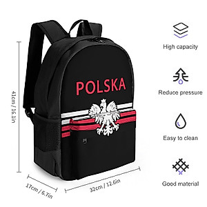 Polish Flag - Polska Eagle Laptop Backpack for Men Women Shoulder Bag Business Work Bag Travel Casual Daypacks