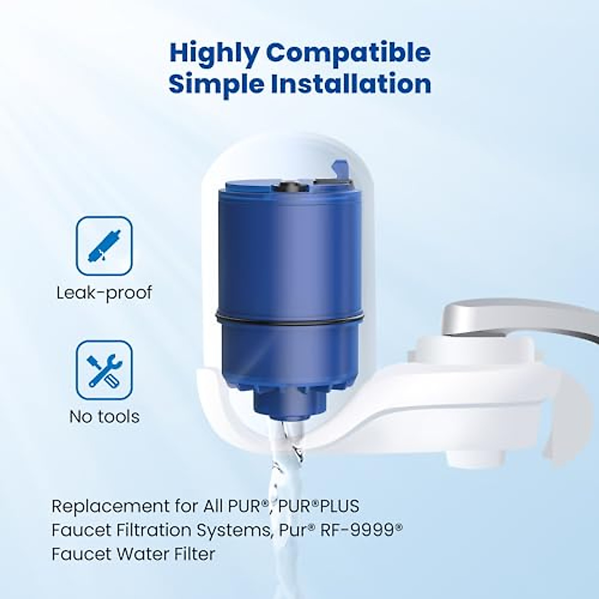 Waterspecialist NSF Certified Filter, Replacement for Pur® Water Filter Faucet, Pur® RF-9999®, Compatible with All Pur® Faucet Mount Filtration Systems (Pack of 3), Model No.: WS708A