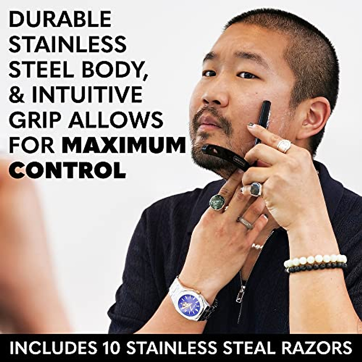 Beard Club - Everyday Beard Care Kit - Style, Moisturize and Grow a Healthier Beard - Straight Edge Razor, Beard Shampoo, Cedar Beard Balm and Beard Oil, Boar Bristle Beard Brush - Gift Kit