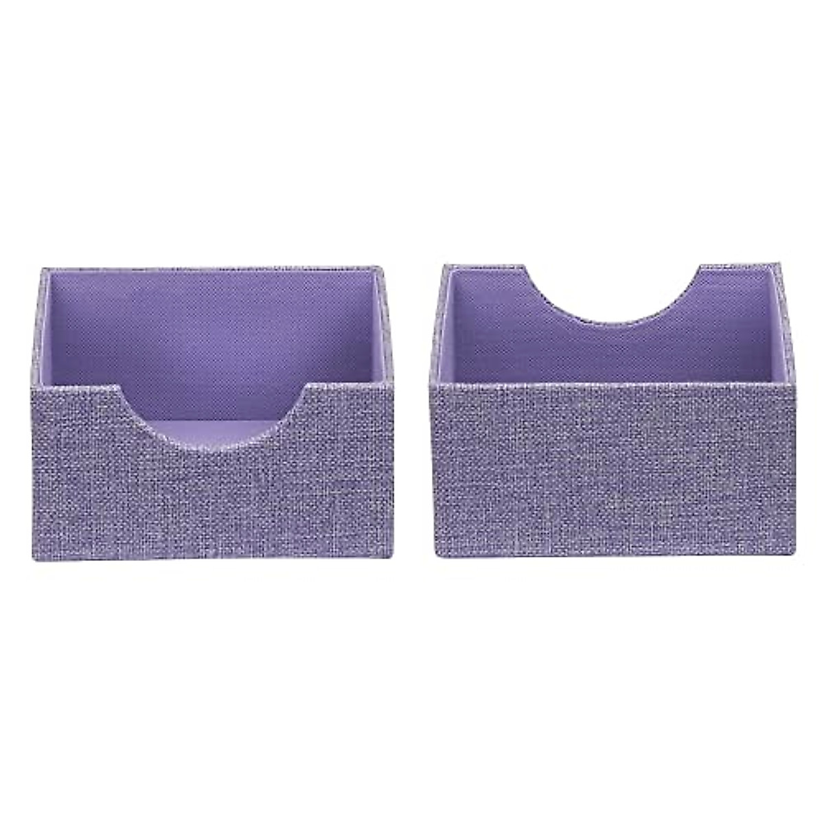 Household Essentials 2-Pack of Drawer Organizers, Sturdy Chipboard Wrapped In Soft Polyester Fabric, Stylish and Functional Storage Solution, 3” H x 6” W x 6” D, Iris