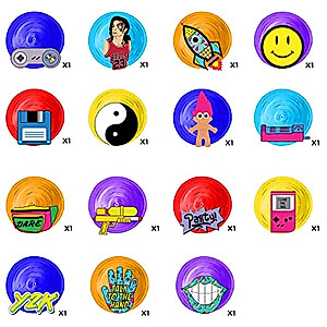 32 Piece 90s Party Hanging Swirls Decorations, Throwback 1990s Themed Party Supplies and Favors