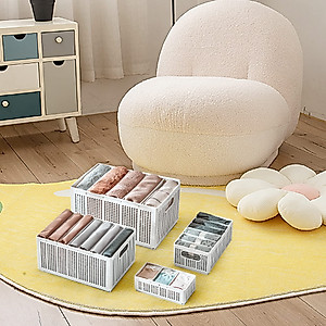 UNZIPE 2 Pack Plastic Closet Storage Bins with Handle, Portable Collapsible Clothes Organizer Containers for Closet Shelves on Bathroom Bedroom Pantry Organization, Medium 2 Pack