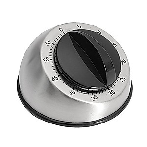 Toolso Mechanical Stainless Steel Time Counter 60Mins Cooking Baking Kitchen Timer Countdown Wind Up Alarm Clock Home Tools