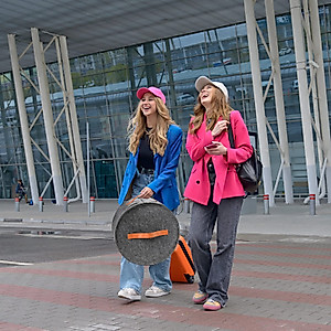 SOUJOY 2 Pack Hat Box with Lid, 16.5 x 10 Foldable Felt Hat Storage Box, Travel Case Clothes Storage Bin, Round Hat Organizer for Men Women Stuffed Animal Toy Clothes