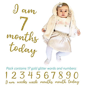 Baby Milestone Gold Photo Prop Lettering - Perfect New Born Baby Shower Photoshoot