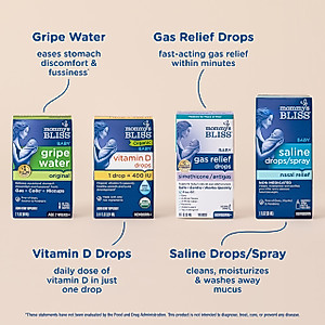 Mommy's Bliss Newborn Essentials Gift Set, Includes Gripe Water, Baby Vitamin D / Gas Drops and Gentle Saline Drops/Spray