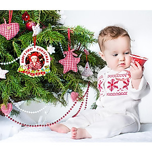 FaCraft Picture Frame Babys First Christmas Ornament 2024,1.77"x1.97" Photo Frame Baby's First Christmas Ornament 1st Train Personalized Baby Ornament Tree Decorations for Baby Boy Girl New Born