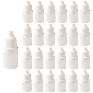 Muluo 30 Pcs 5 ml Empty Plastic Squeezable Eye Dropper bottle Plastic dropper bottle Portable Eye Drop Container with Screw Cap and Plug