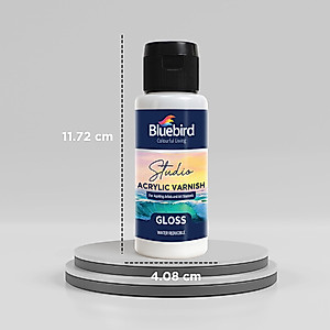 Bluebird Studio Acrylic Varnish, Gloss, 3.4 Fl Oz / 100ML, Non-Yellowing, Non-Toxic, Anti-Crazing, Basic Varnish for Pro Artists, Hobby Painters & Kids