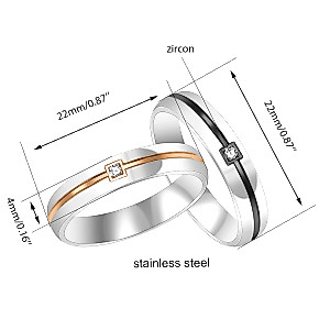 Uloveido 4mm Titanium Rings for Women Wedding Bands Stainless Steel Engagement Ring High Polish Rose Gold Line Groove (Women, size 11)