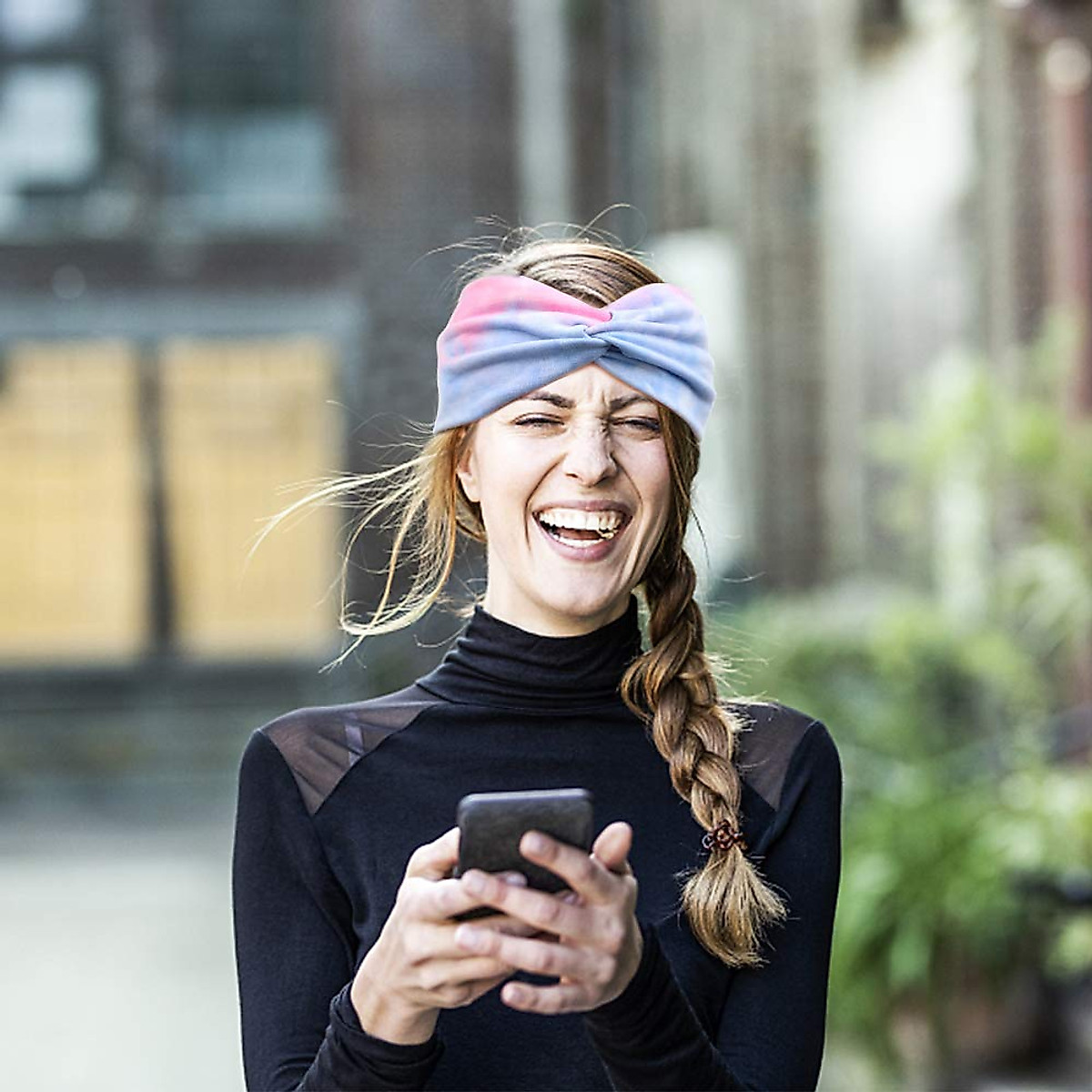 NODG 6 Pieces Tie Dye Headbands for Women - Knot Turban Headbands, Boho Knotted Yoga Head Wraps, Criss Cross Bands