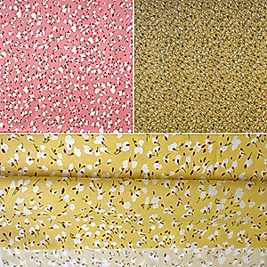 Qililandiy 7pcs Fat Quarter Flower Fabric Bundles Quilting Cotton Craft Fabric Pre-Cut Squares Sheets for Patchwork Sewing Quilting and Crafting