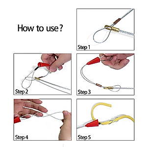 Boeray 11' Fiberglass Running Electrical Wire Cable Pulling Fish Tape Kit with 5 Different Attachments and Fish Tape Tool in a Carrying Case