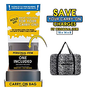 For Spirit Airlines Personal Item Bag 18x14x8 Foldable Travel Duffel Bag Tote Carry on Luggage for Women and Men (Black Leopard)