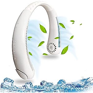 Portable Neck Fan - Bladeless - Rechargeable - Wearable - Expandable to Fit All Neck Sizes - Quiet Fan - Stylish Professional 2022 Grade - Up to 9 Hours of Battery Life - 3 Different Fan Speeds  