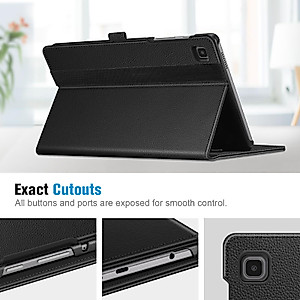 Fintie Case for Samsung Galaxy Tab A7 Lite 8.7 Inch 2021 Model (SM-T220/T225/T227), Multi-Angle Viewing Smart Stand Back Cover with Pocket, Black