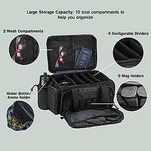 Dragonfly Tactics Tactical Shooting Gun Range Bag for Guns, Pistols, Accesories, Hunting, Airsoft, Ammo, Storage and Other Equipment.
