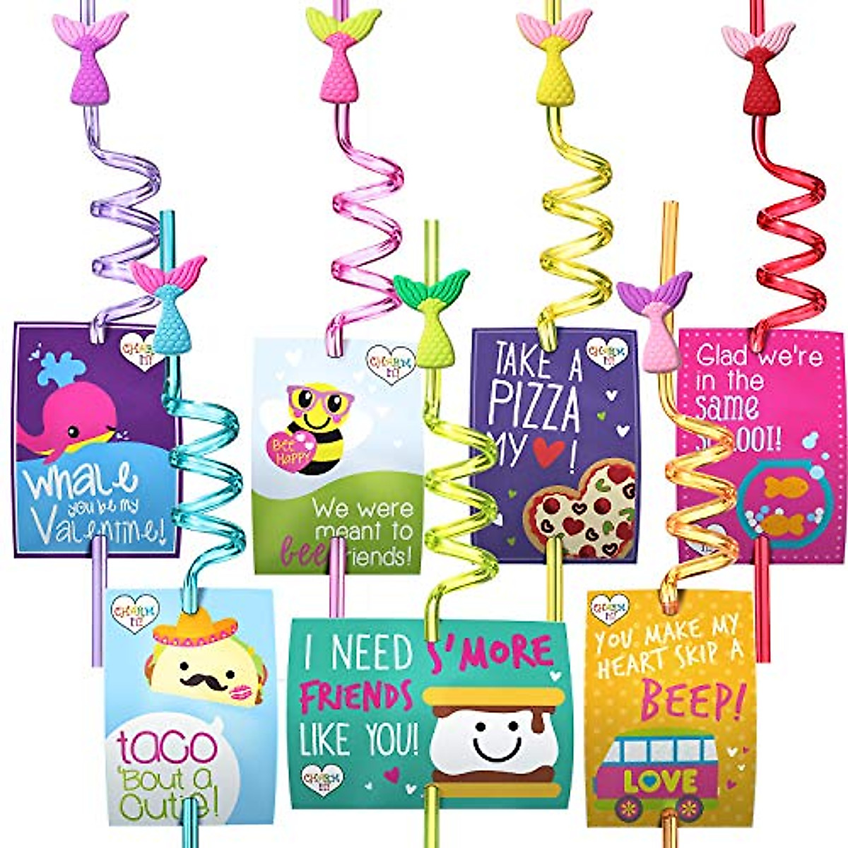 Mermaid Tail Straws Party Favors for Mermaid Birthday Party Supplies,Under The Sea Party Supplies with 2 Cleaning Brush (21+2)