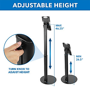 Mount-It! Anti-Theft Universal Tablet Kiosk Stand, Fits iPad Pro, Galaxy Tab, Surface Pro 9.7-13 Inch Tablets | Adjustable Floor Stand with Secure Locking for Retail, Trade Shows, POS, and Public Use