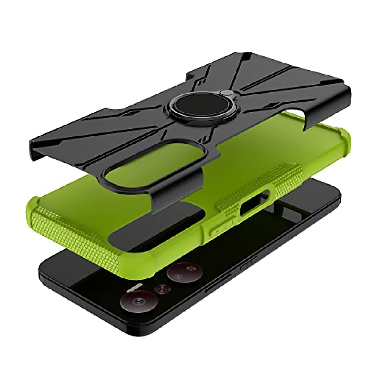 Kukoufey Case for Infinix Hot 20 4G Case Cover,360°Rotatable Kickstand Dual Layer Shockproof Case for Infinix Hot 20 4G X6826 X6826B X6826C Case Green