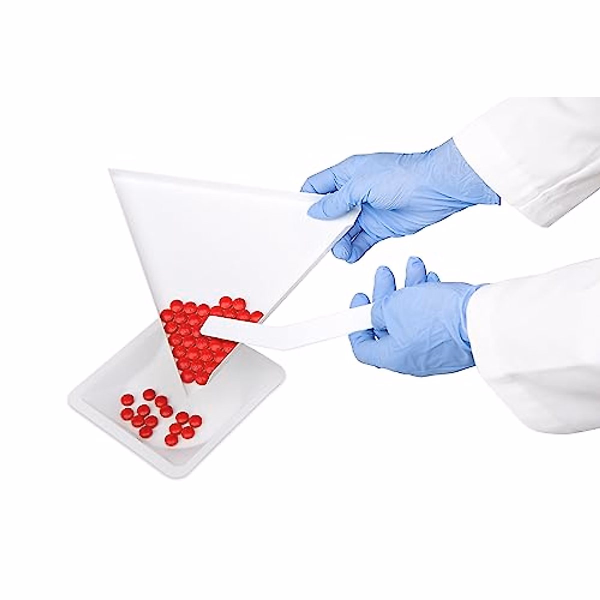 Triangular Pill Counting Tray, Non-Sterile, White (Pack of 10)
