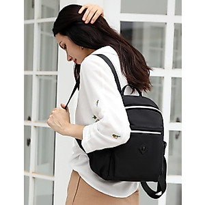 Small Backpack womens backpack purse Mini Casual Lightweight Daypack Backpacks for Women and Girls (C-Black)