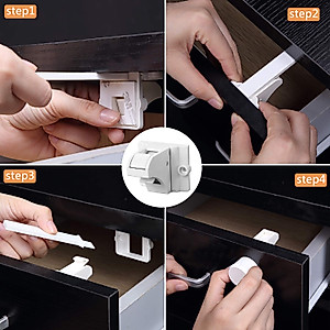 24 Locks + 5 keys Bundle Child Safety Magnetic Cabinet Locks with Extra Magnet Keys