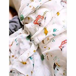 Loulou Lollipop Soft Baby Swaddle Blanket Muslin Wrap Receiving Blanket for Newborn to Toddler Girl and Boy, Large 47” by 47” - Animal Farm…